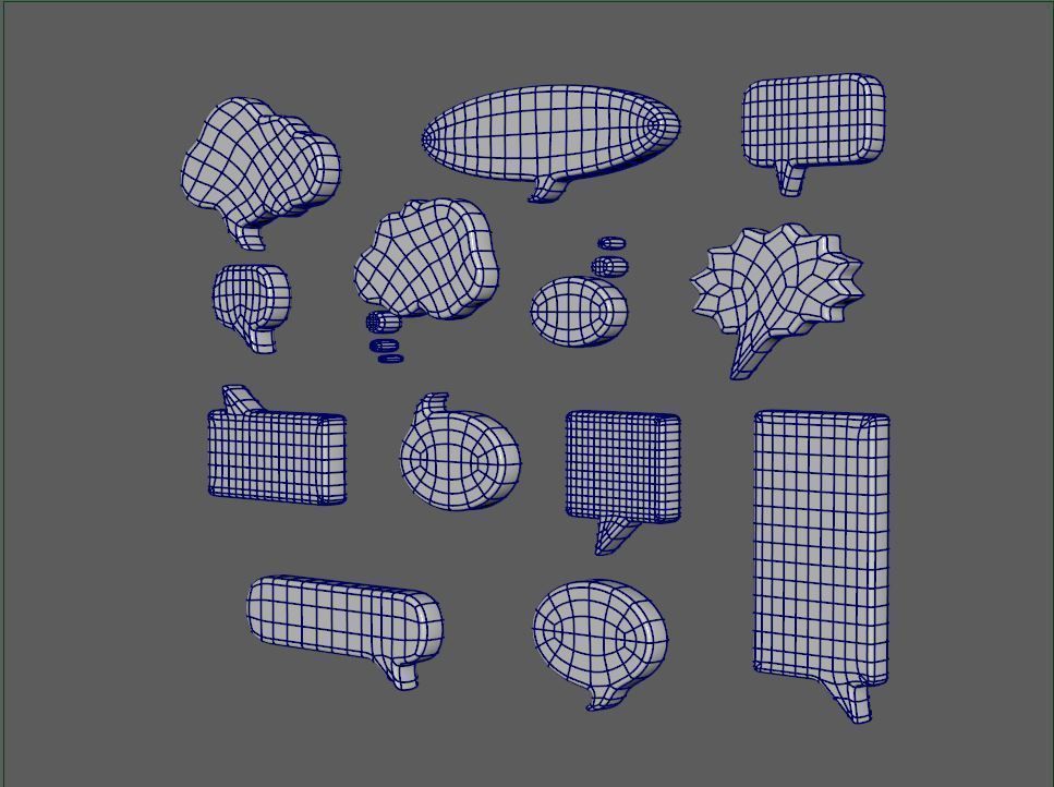 Speech Bubble Set 3D model | CGTrader