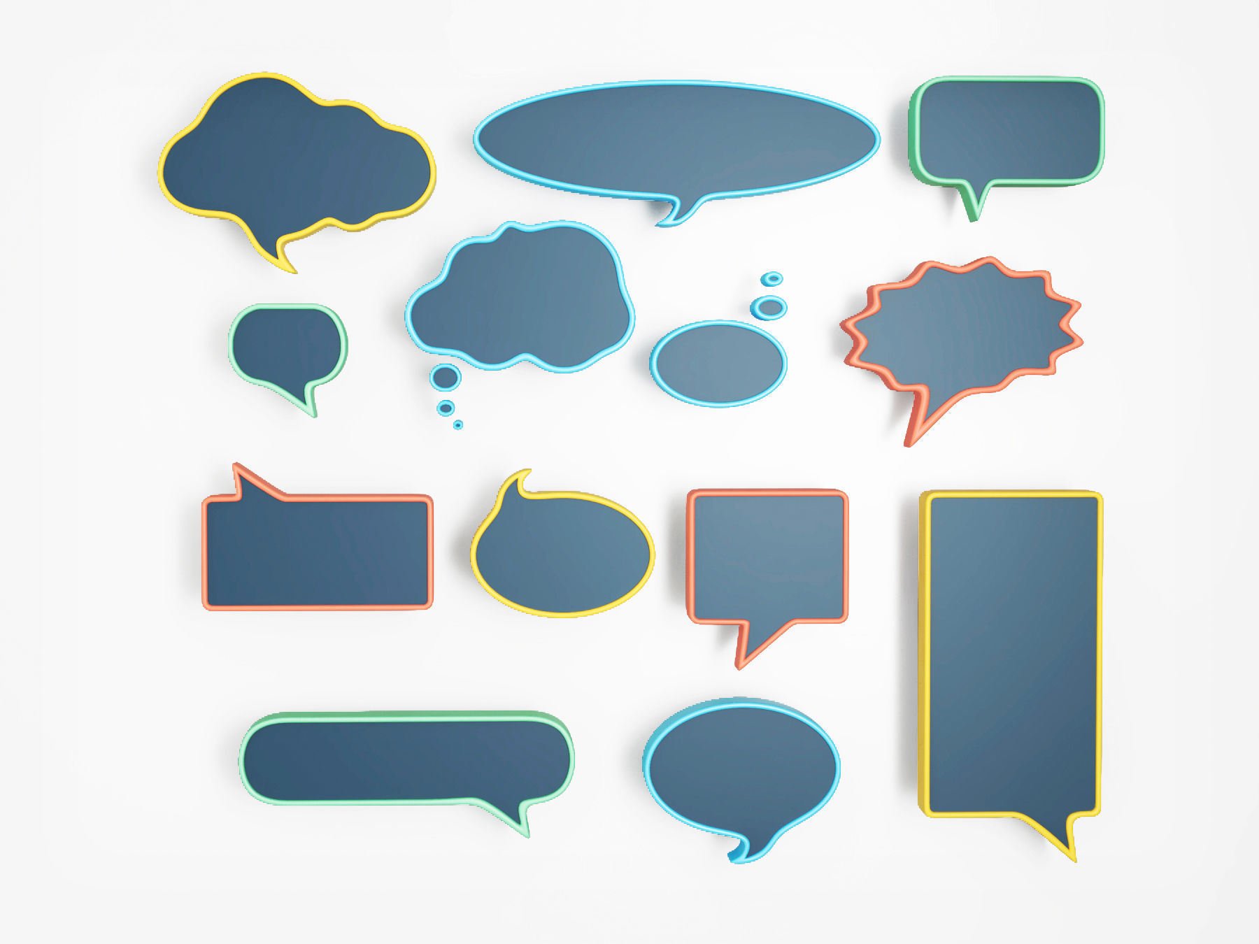 Speech Bubble Set with Frame 3D model | CGTrader