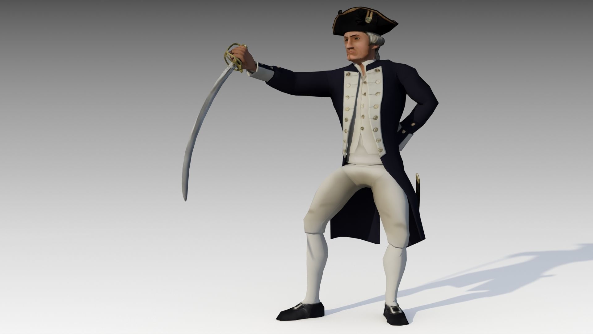 3D model Captain Cook VR / AR / low-poly rigged animated | CGTrader