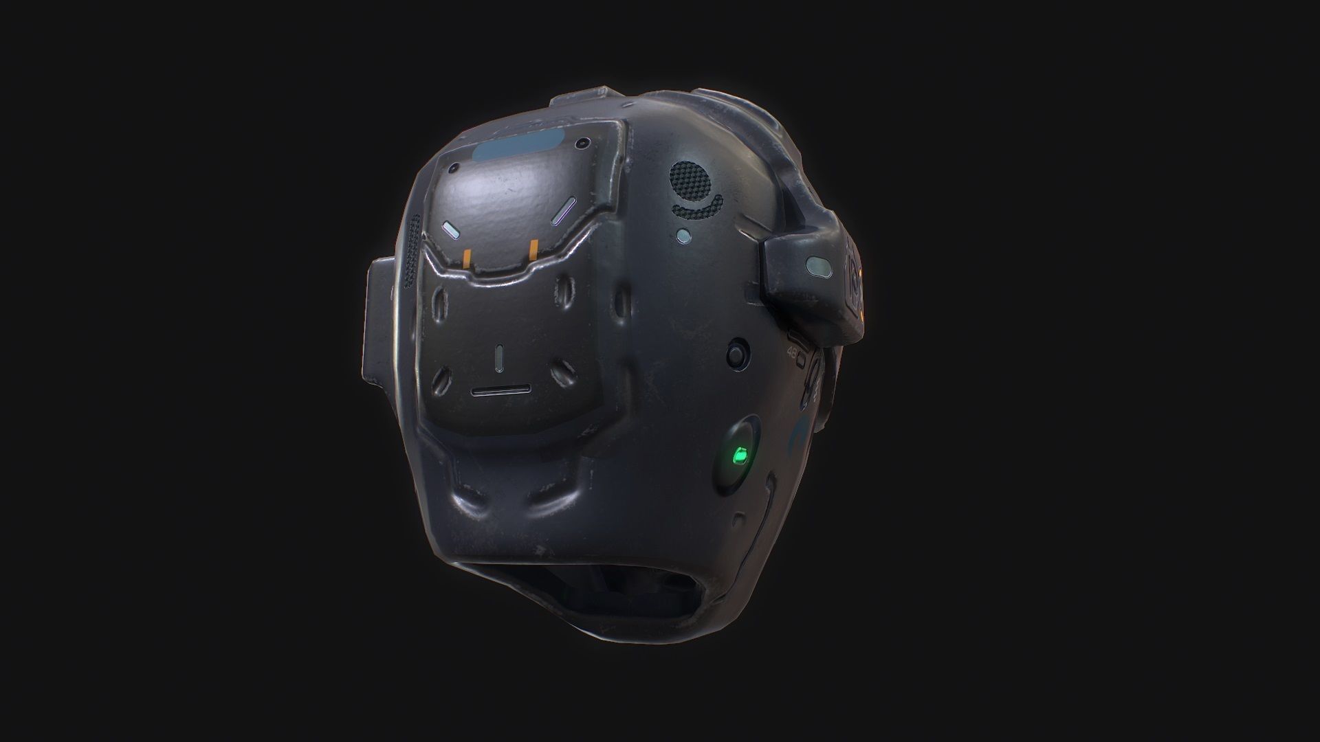 3D model Low poly sci fi holo helmet character asset VR / AR / low-poly ...