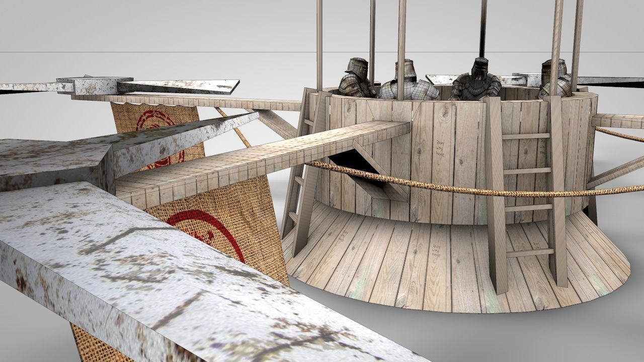 Flying Medieval Drone free 3D model animated rigged | CGTrader