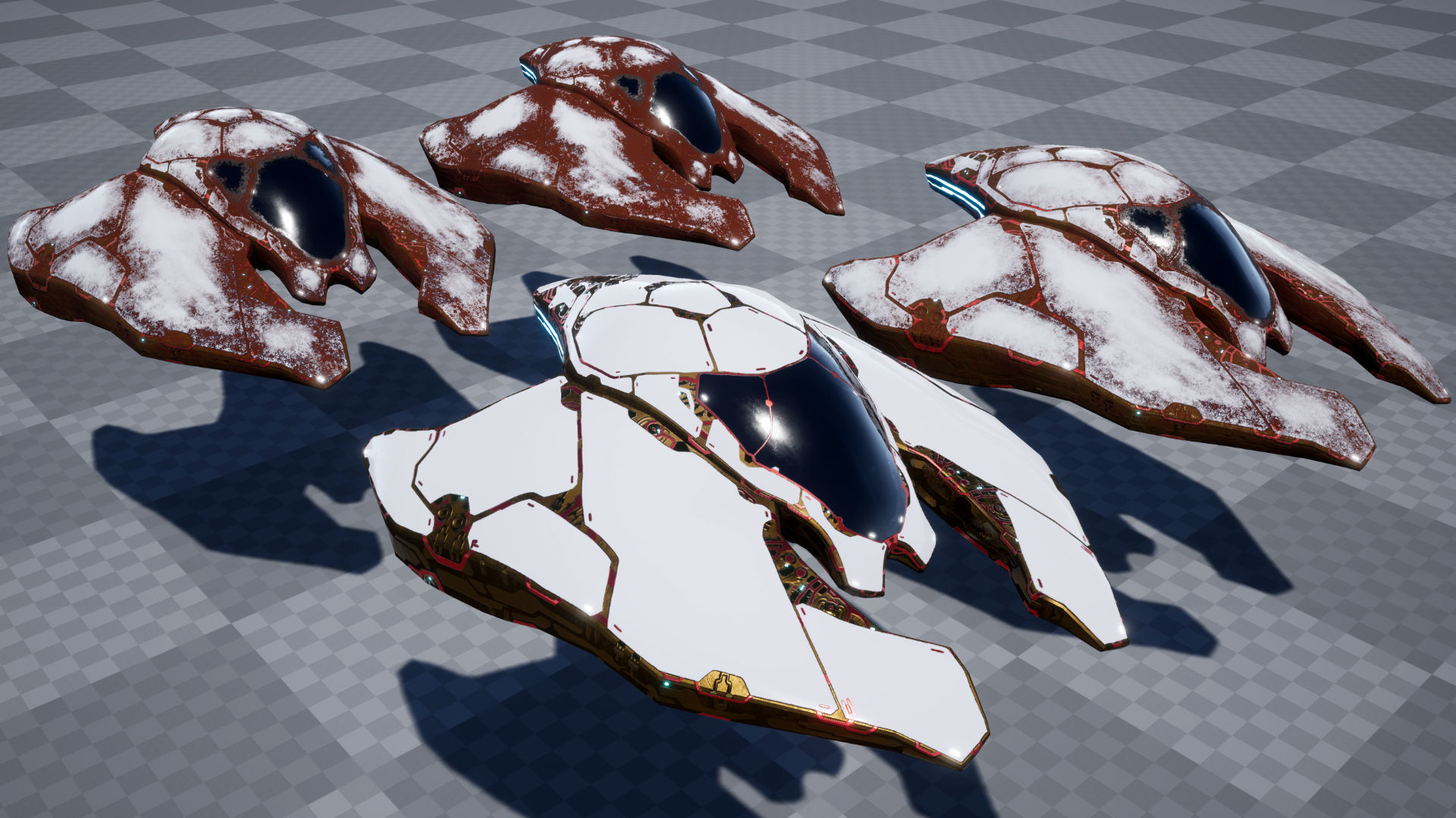 3D model Basic Spaceship Vector VR / AR / low-poly rigged animated ...