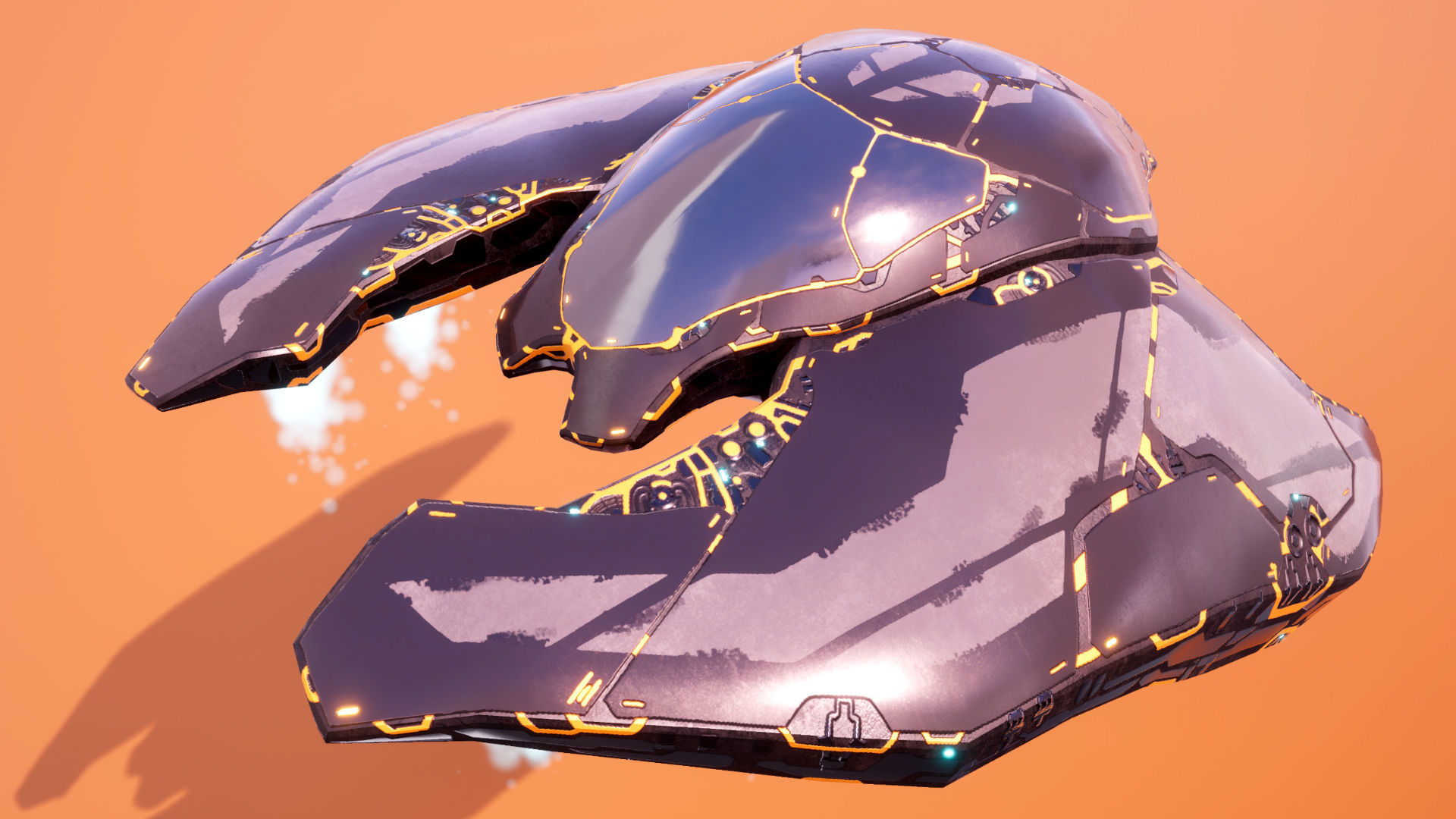 3D model Basic Spaceship Vector VR / AR / low-poly rigged animated ...