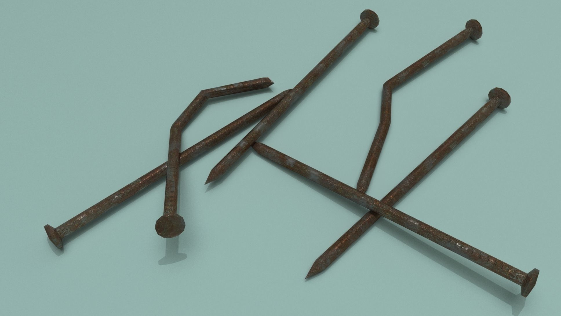 3D model rusty Metal nail - Game Ready - VR AR VR / AR / low-poly ...