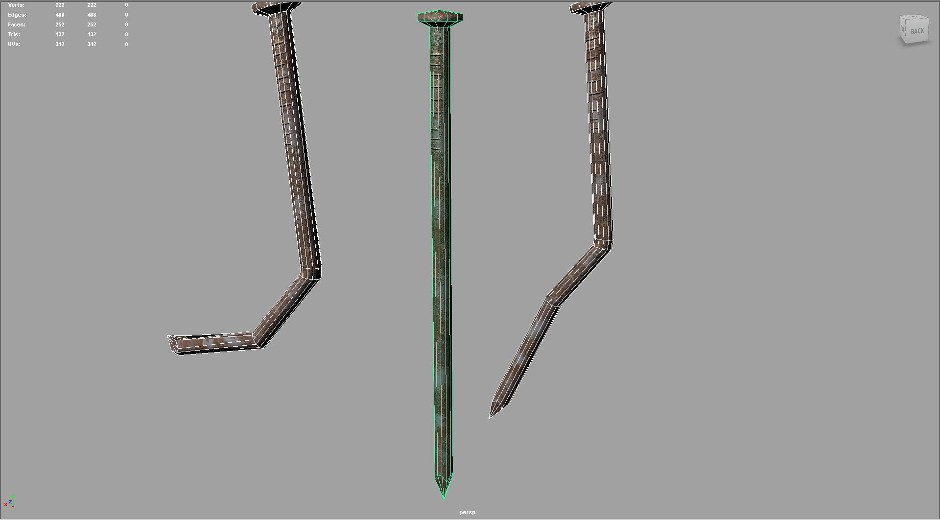 3D model rusty Metal nail - Game Ready - VR AR VR / AR / low-poly ...