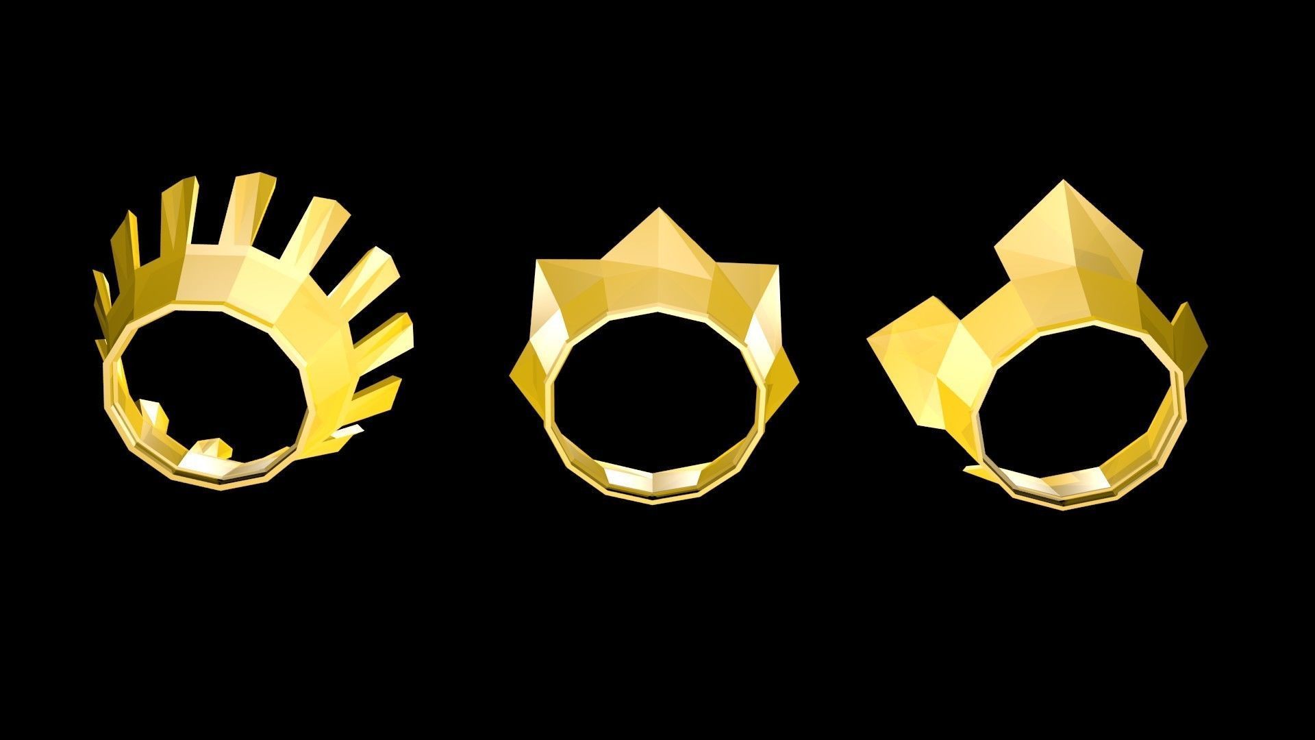 3D model Low poly crowns VR / AR / low-poly | CGTrader