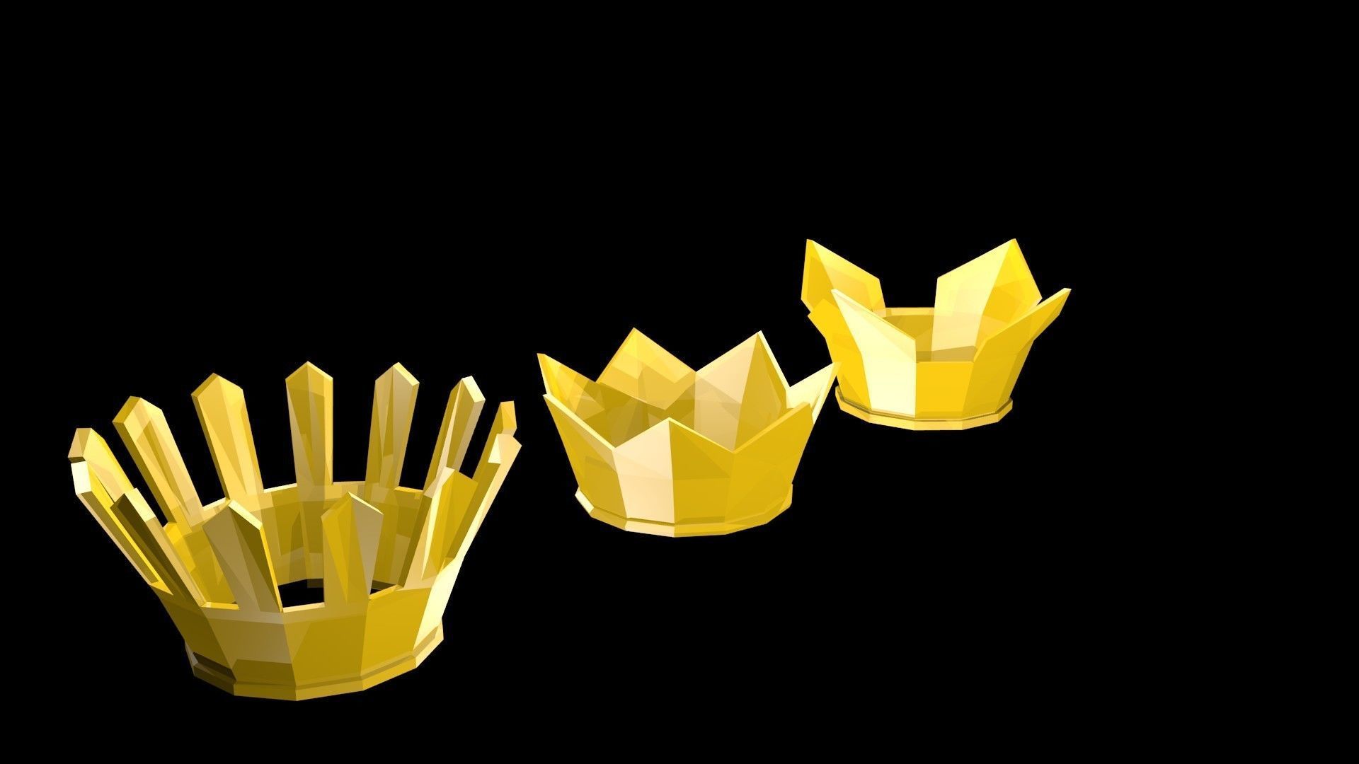 3D model Low poly crowns VR / AR / low-poly | CGTrader