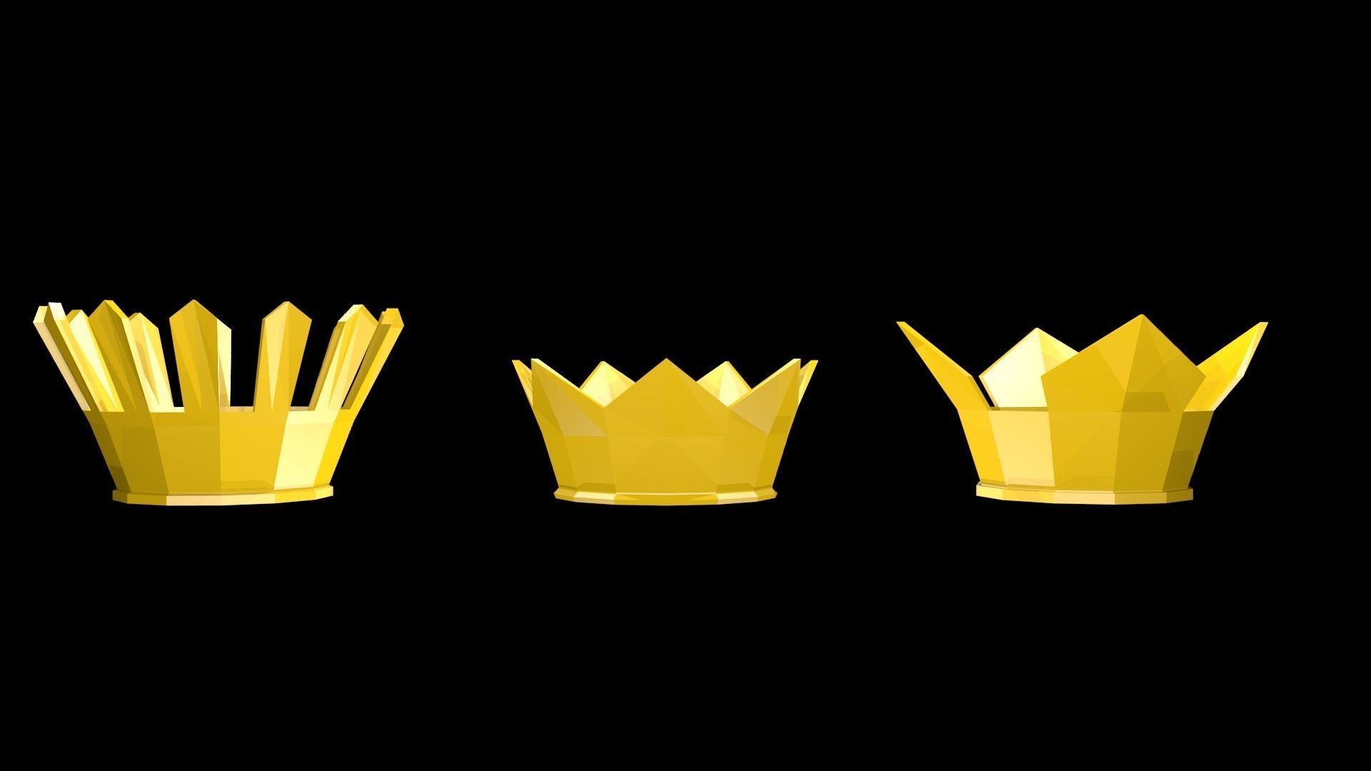3D model Low poly crowns VR / AR / low-poly | CGTrader