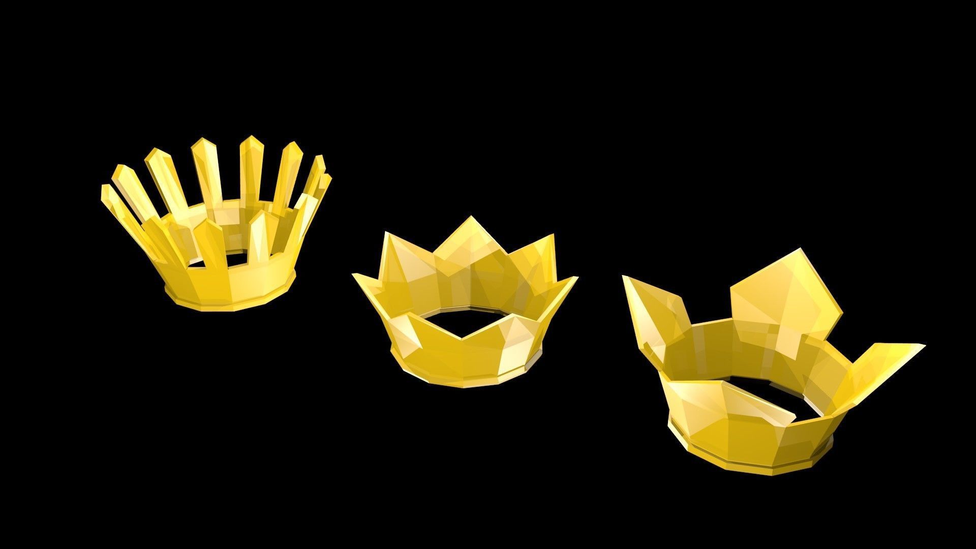 3D model Low poly crowns VR / AR / low-poly | CGTrader