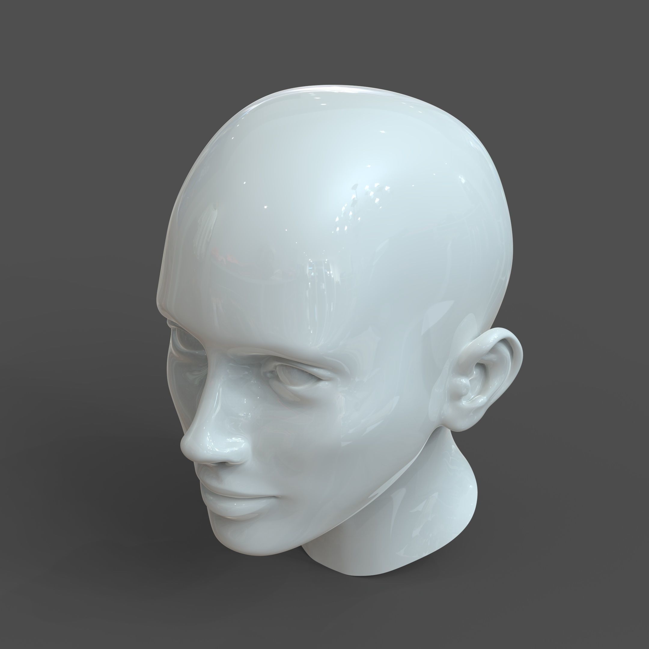 CAD-friendly Casual Woman Head Model F1P1D0V1head 3D model 3D model ...