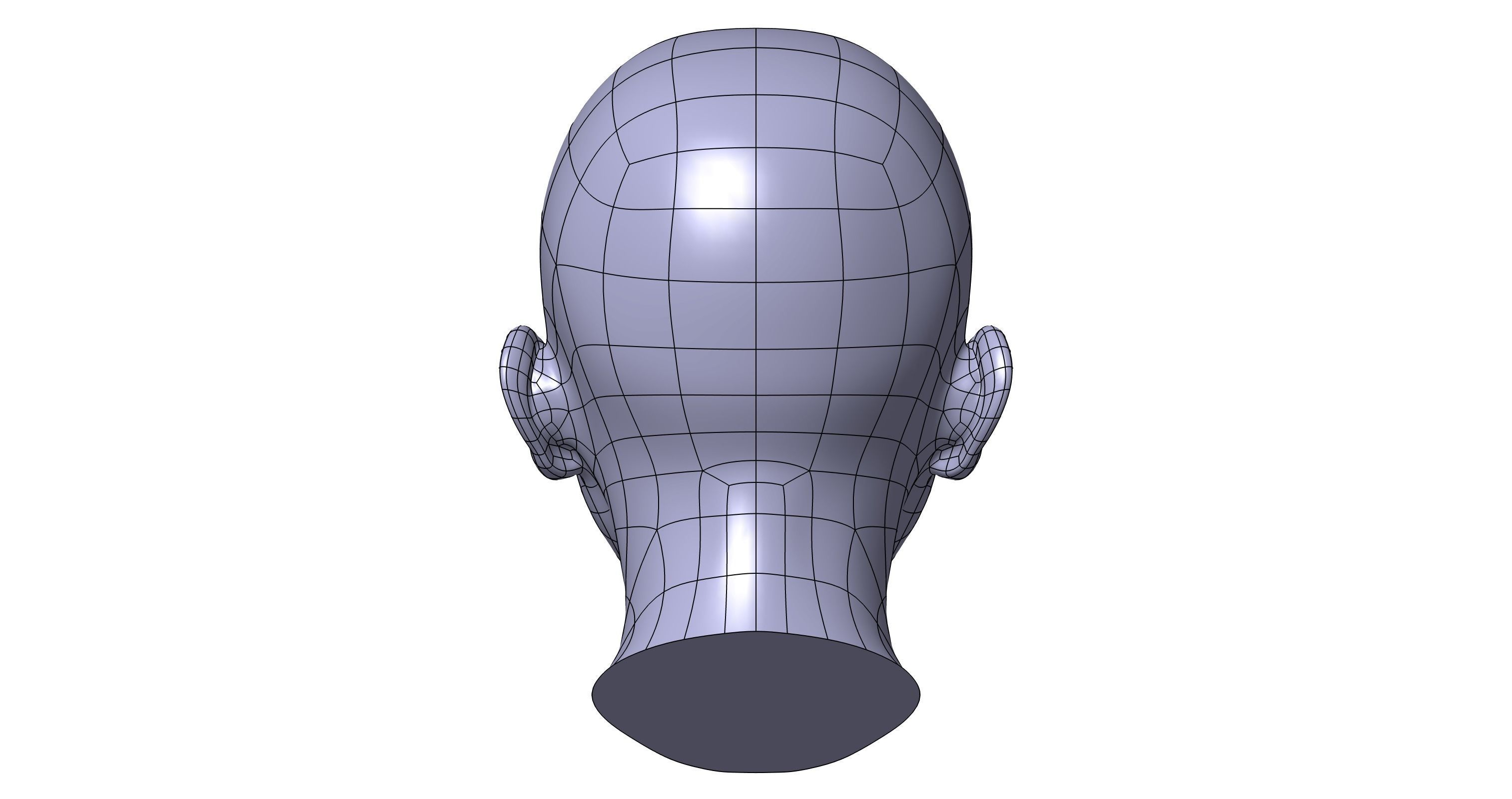 CAD-friendly Casual Woman Head Model F1P1D0V1head 3D model 3D model ...