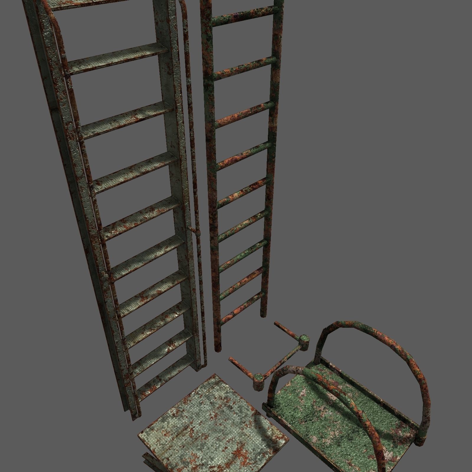 Rust ladders set free VR / AR / low-poly 3D model | CGTrader