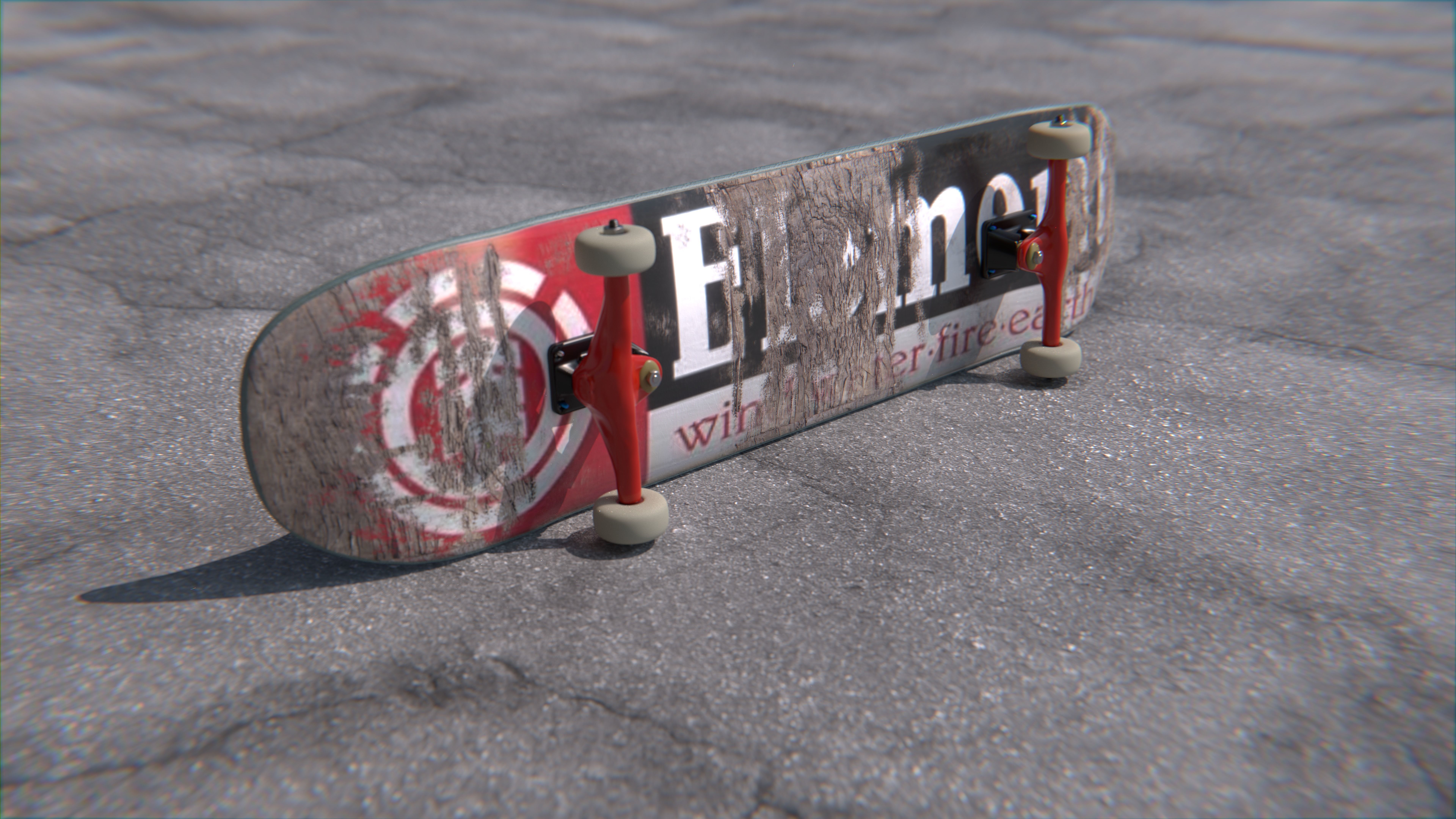 Scratched Skateboard 3D model | CGTrader