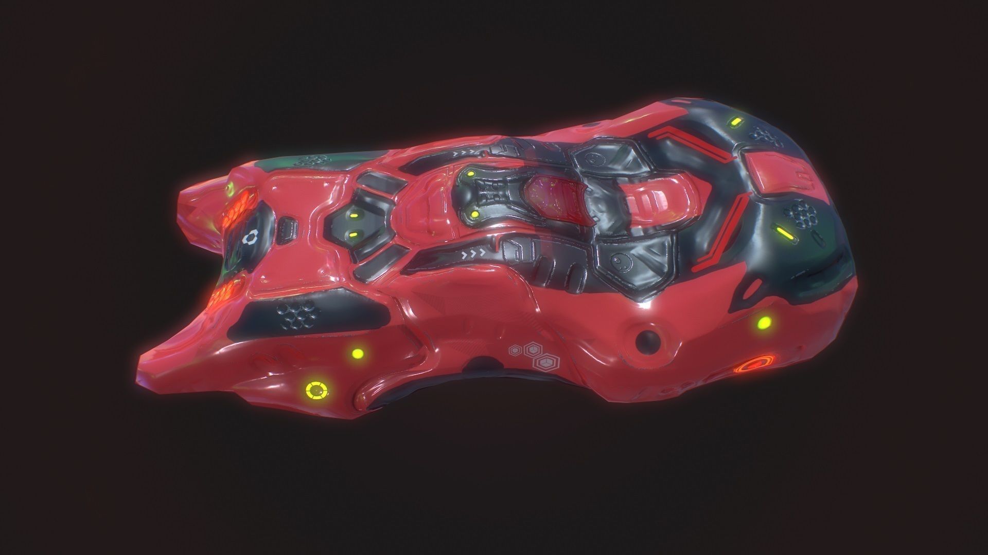 3D model Low poly sci fi flying concept car model VR / AR / low-poly ...