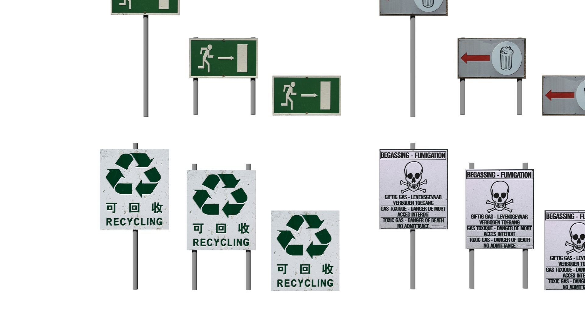3D model Urban City Sign Pack 4k Low Poly Environment Street Exit ...