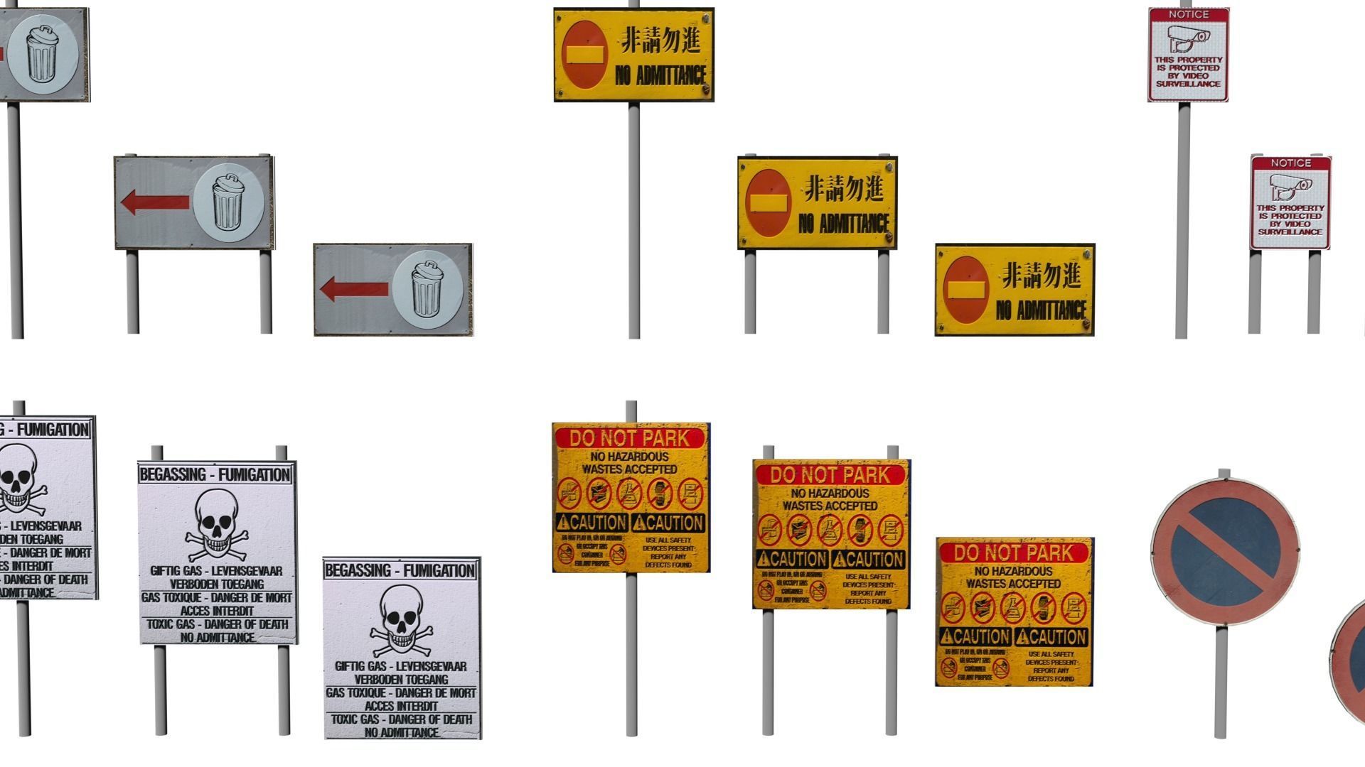 3D model Urban City Sign Pack 4k Low Poly Environment Street Exit ...