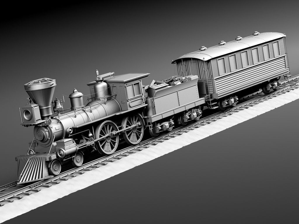 Jupiter Steam Train 1868 3D model | CGTrader