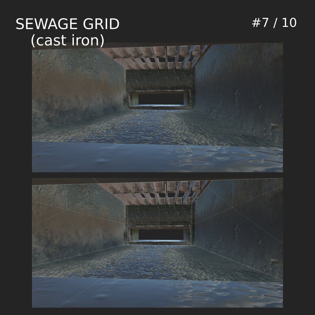 3D model Sewage grate LOW PBR VR / AR / low-poly | CGTrader