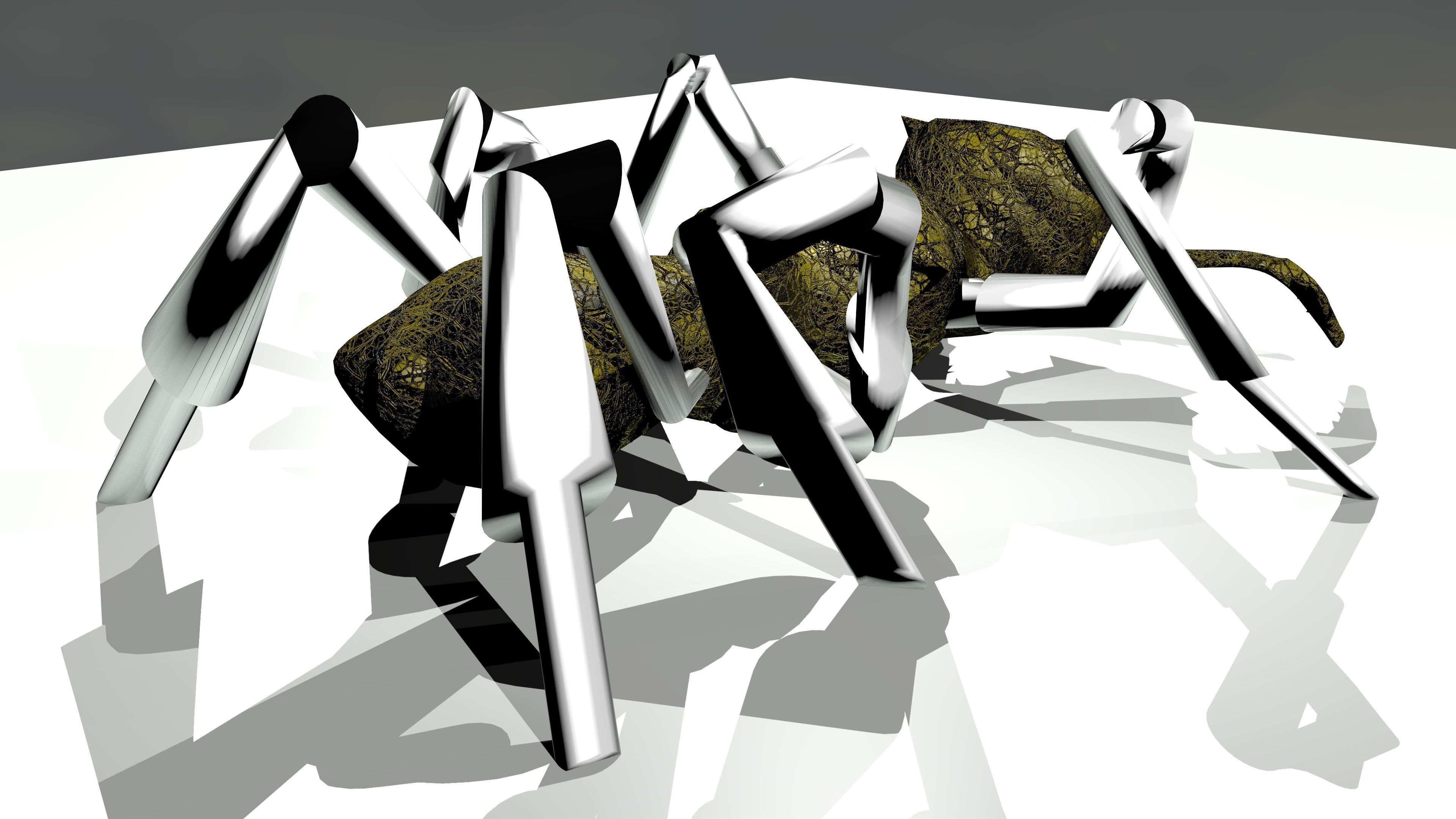 Electronic insect robot chrome leg free 3D model | CGTrader