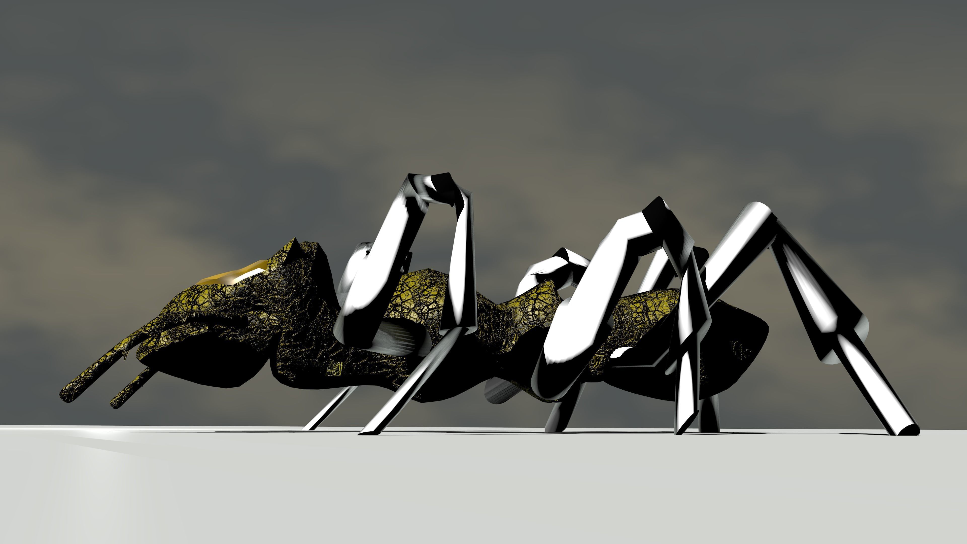 Electronic insect robot chrome leg free 3D model | CGTrader