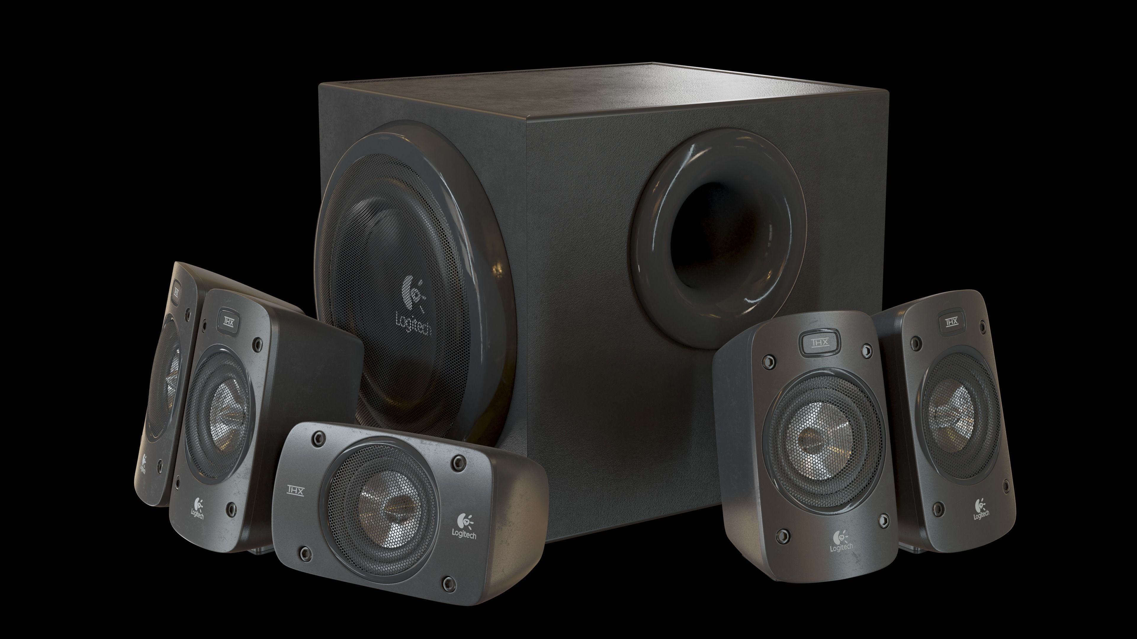 Logitech Z 906 free 3D model | CGTrader