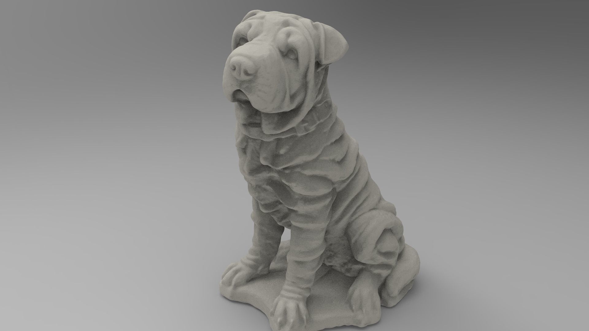 sitting dog 3D model 3D printable | CGTrader