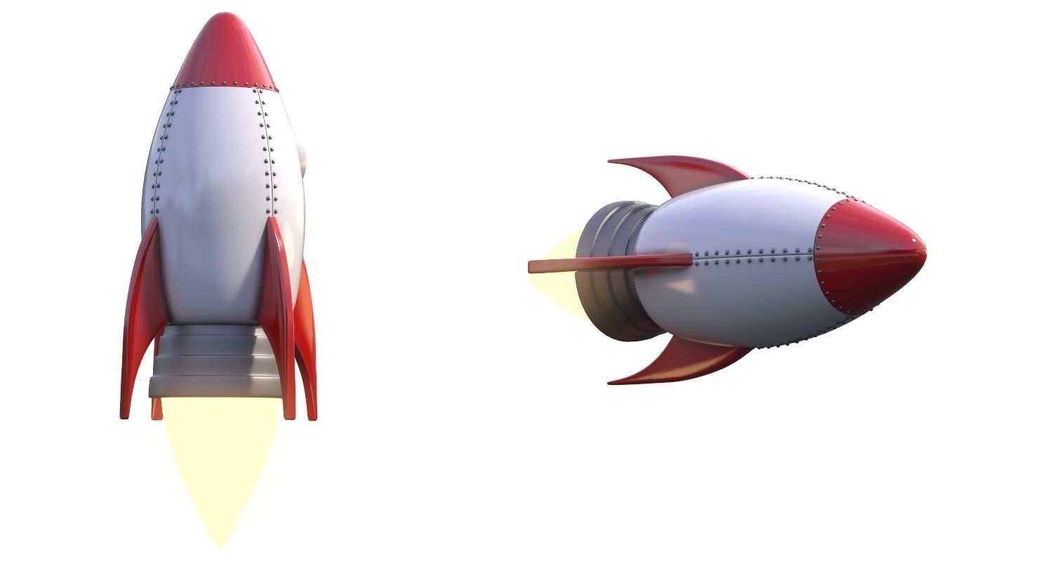 3D model Cartoon Rocket Ship V2 VR / AR / low-poly | CGTrader