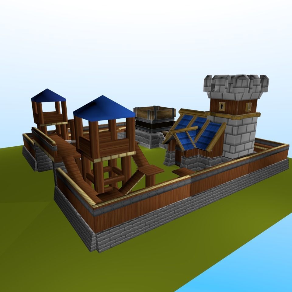 Low poly simple Medieval Fort free VR / AR / low-poly 3D model | CGTrader