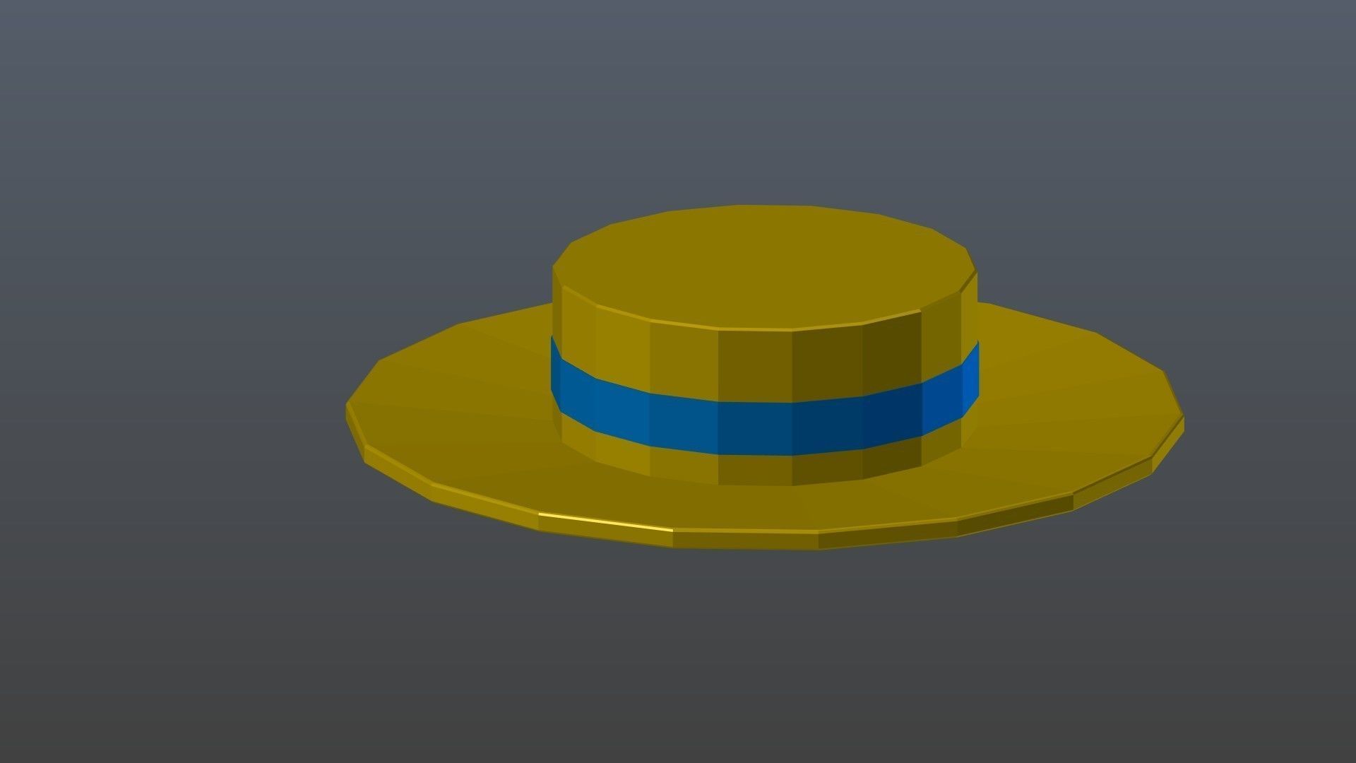 3D model Low poly straw hat VR / AR / low-poly | CGTrader