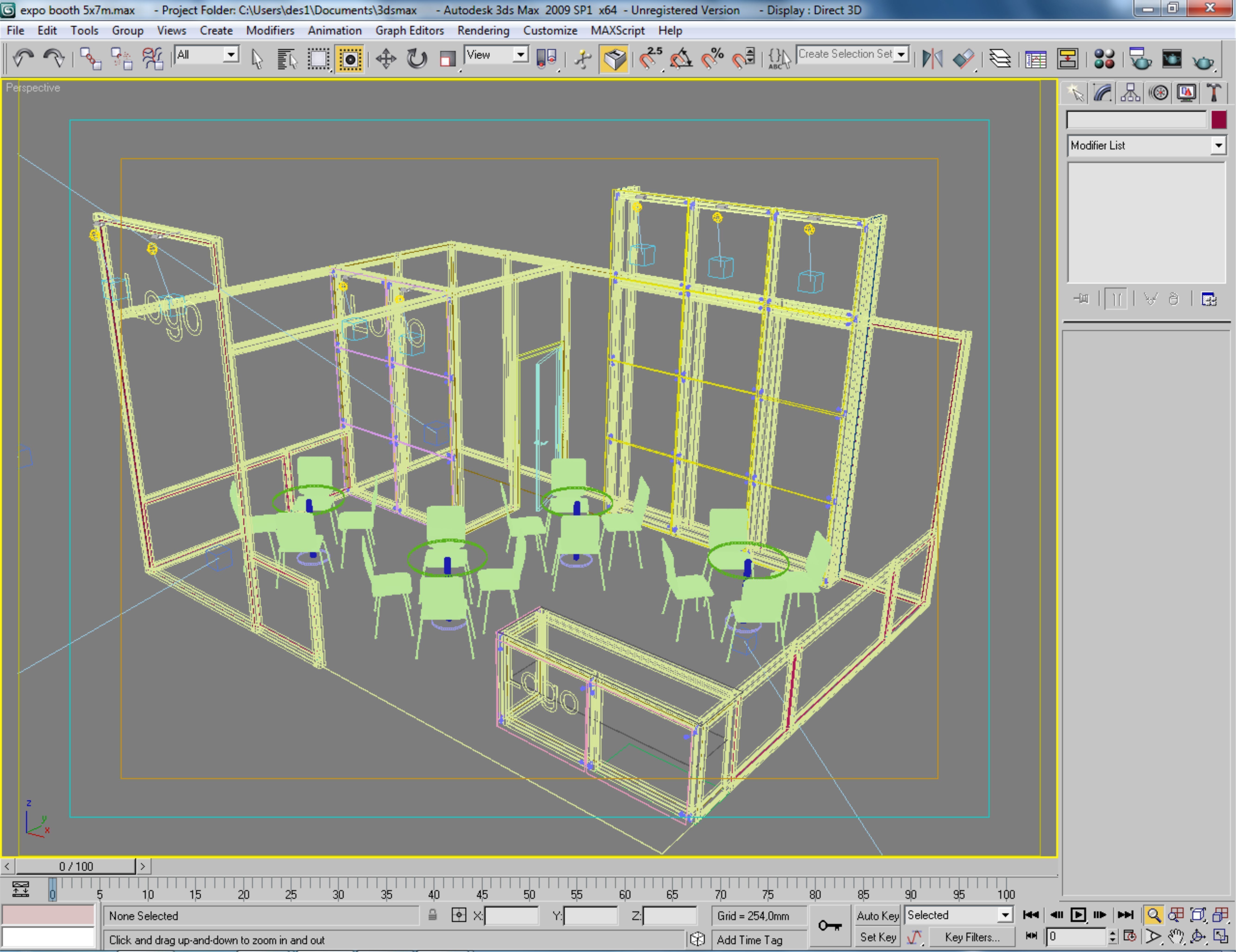 Exhibition stand octanorm maxima 5x7 m 3D model | CGTrader