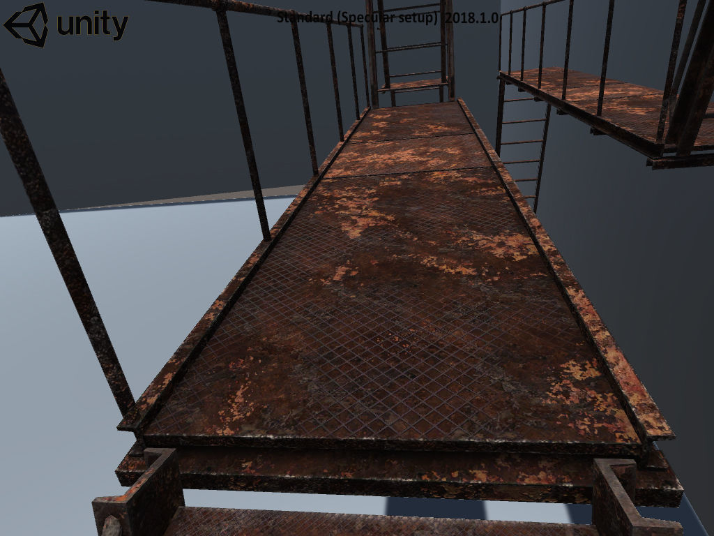 Rust Ladder Bridge Platform Set free VR / AR / low-poly 3D model | CGTrader