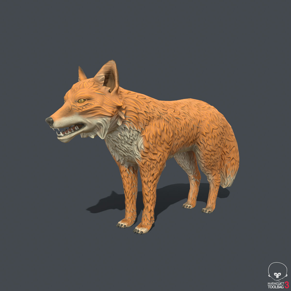 3D model Stylised fox VR / AR / low-poly | CGTrader