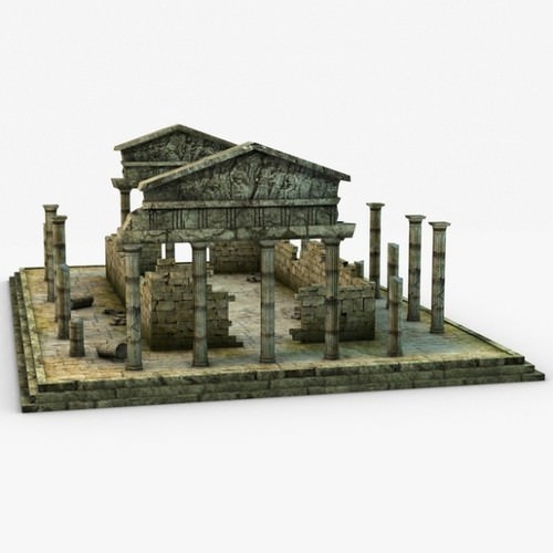 Low poly ancient temple ruins 3D Model .max .obj .3ds .fbx .c4d ...