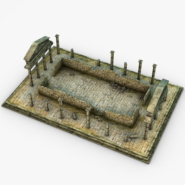 Low poly ancient temple ruins 3D Model .max .obj .3ds .fbx .c4d ...