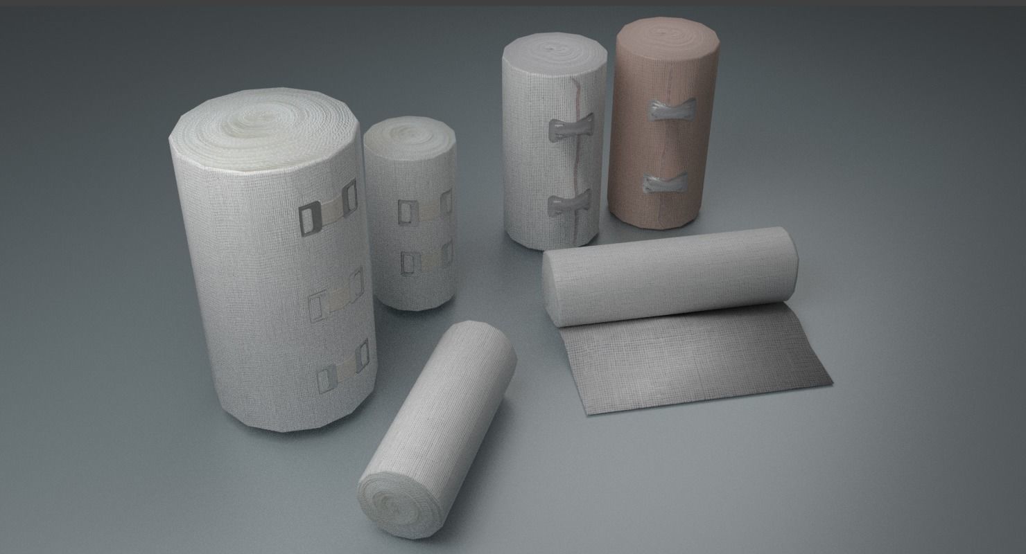 3D model Bandage Collection saftey bandages and wraps VR / AR / low ...
