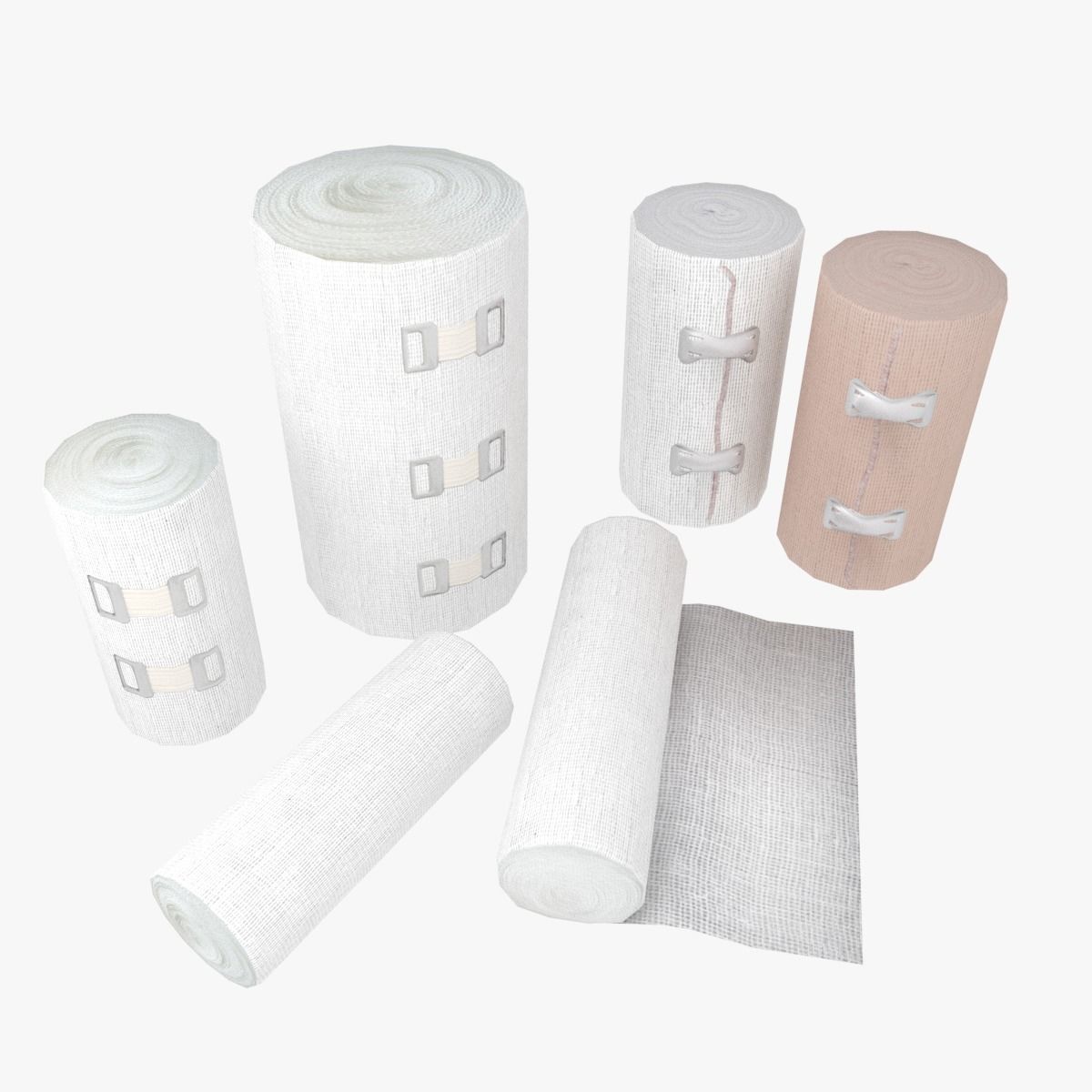 3D model Bandage Collection saftey bandages and wraps VR / AR / low ...