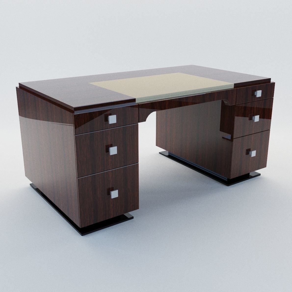 Writing desk - Art Deco style 3D model | CGTrader