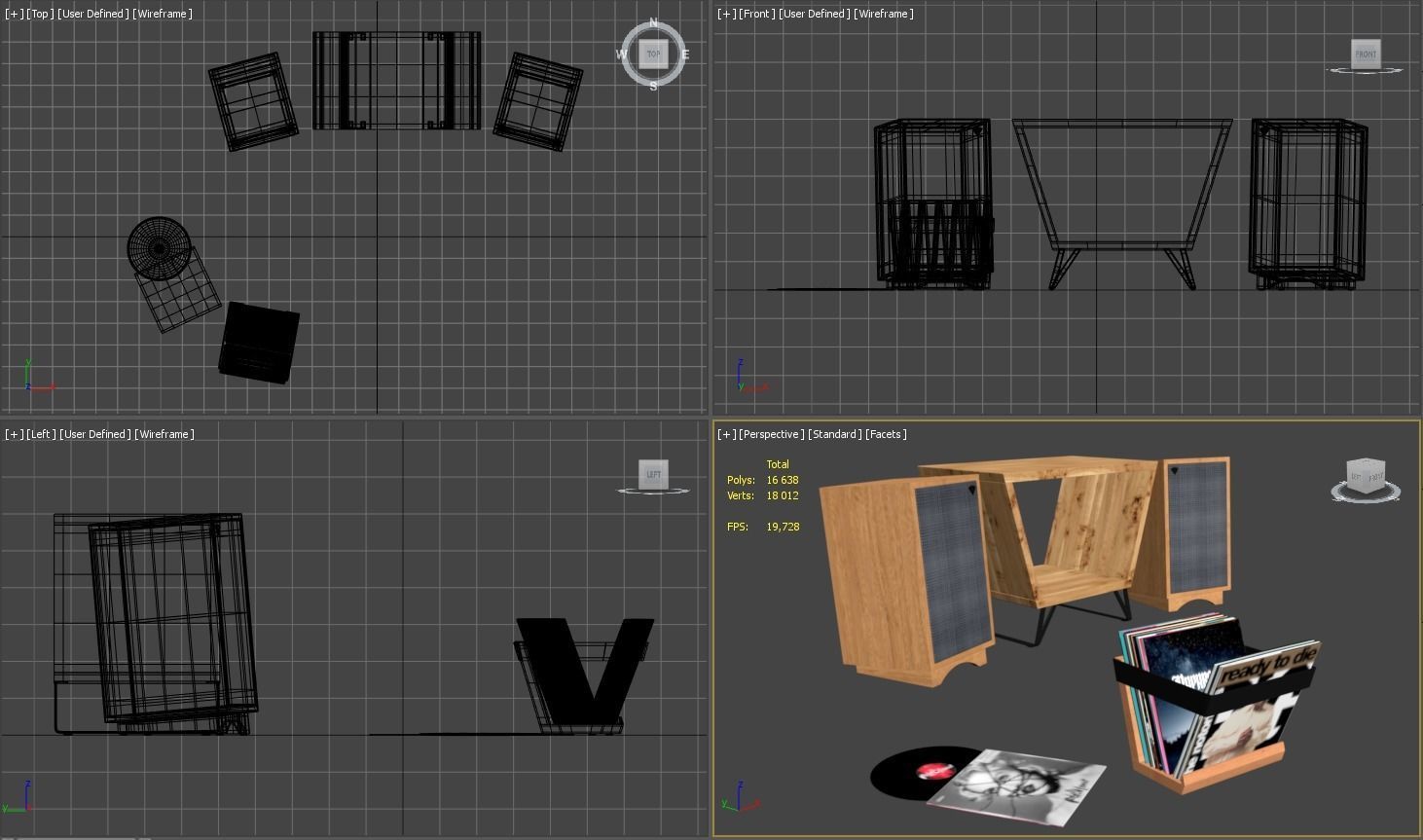 3D model Set Music wooden speaker with finish VR / AR / low-poly | CGTrader