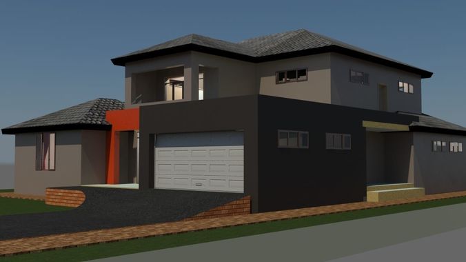 3D model ARCHITECTURAL MODERN HOUSE 3 VR / AR / low-poly | CGTrader