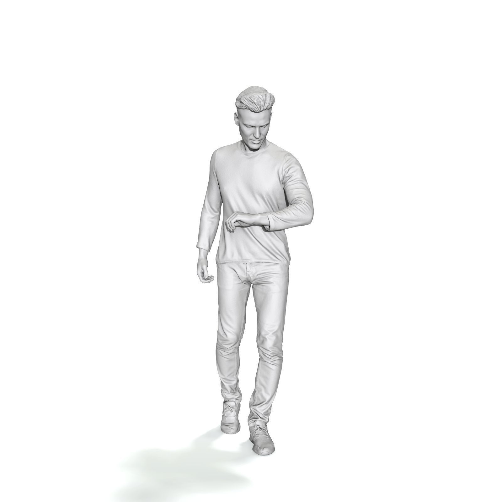Walking Man Looking at Watch CMan0331-HD2-O03P01-S 3D model | CGTrader