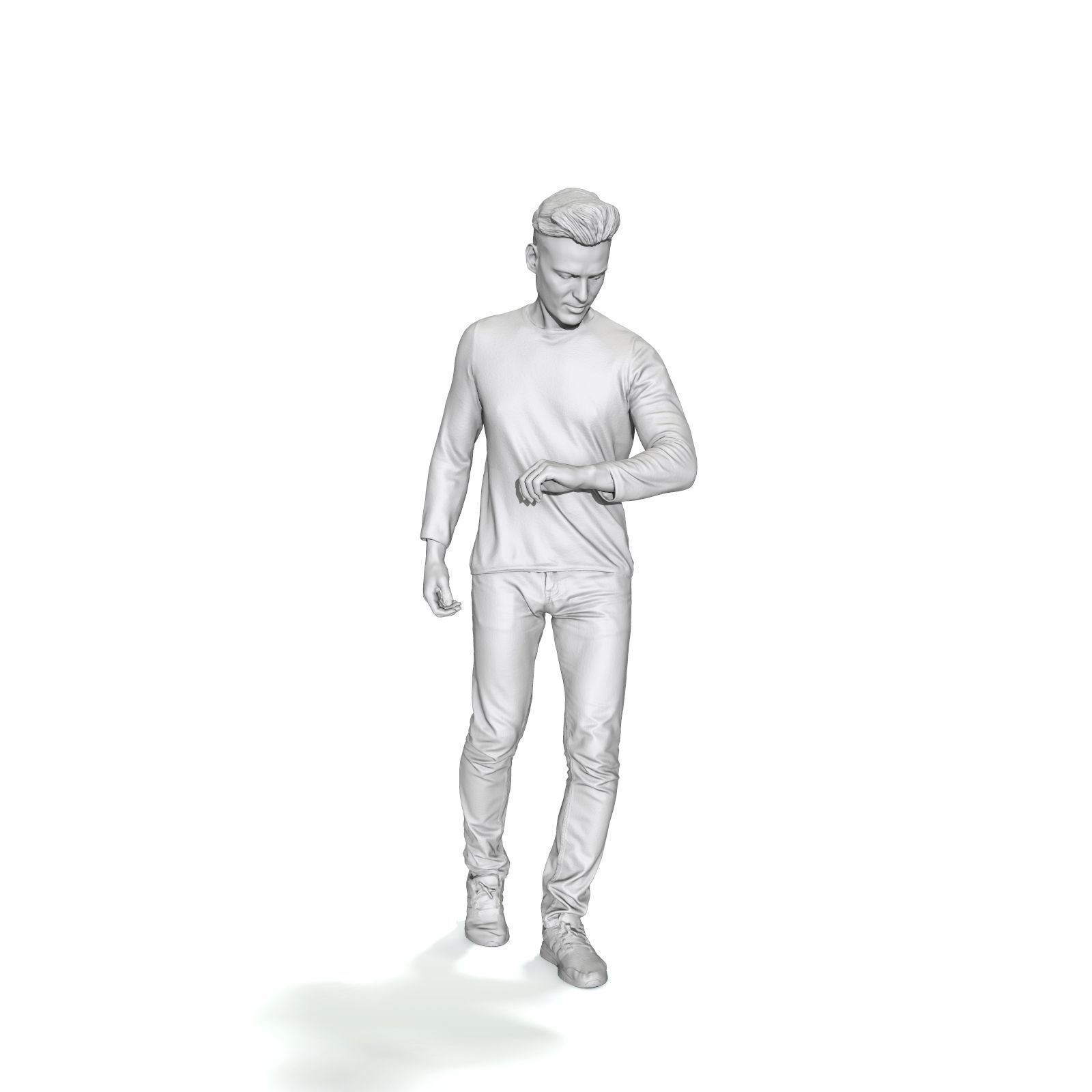 Walking Man Looking at Watch CMan0331-HD2-O03P01-S 3D model | CGTrader