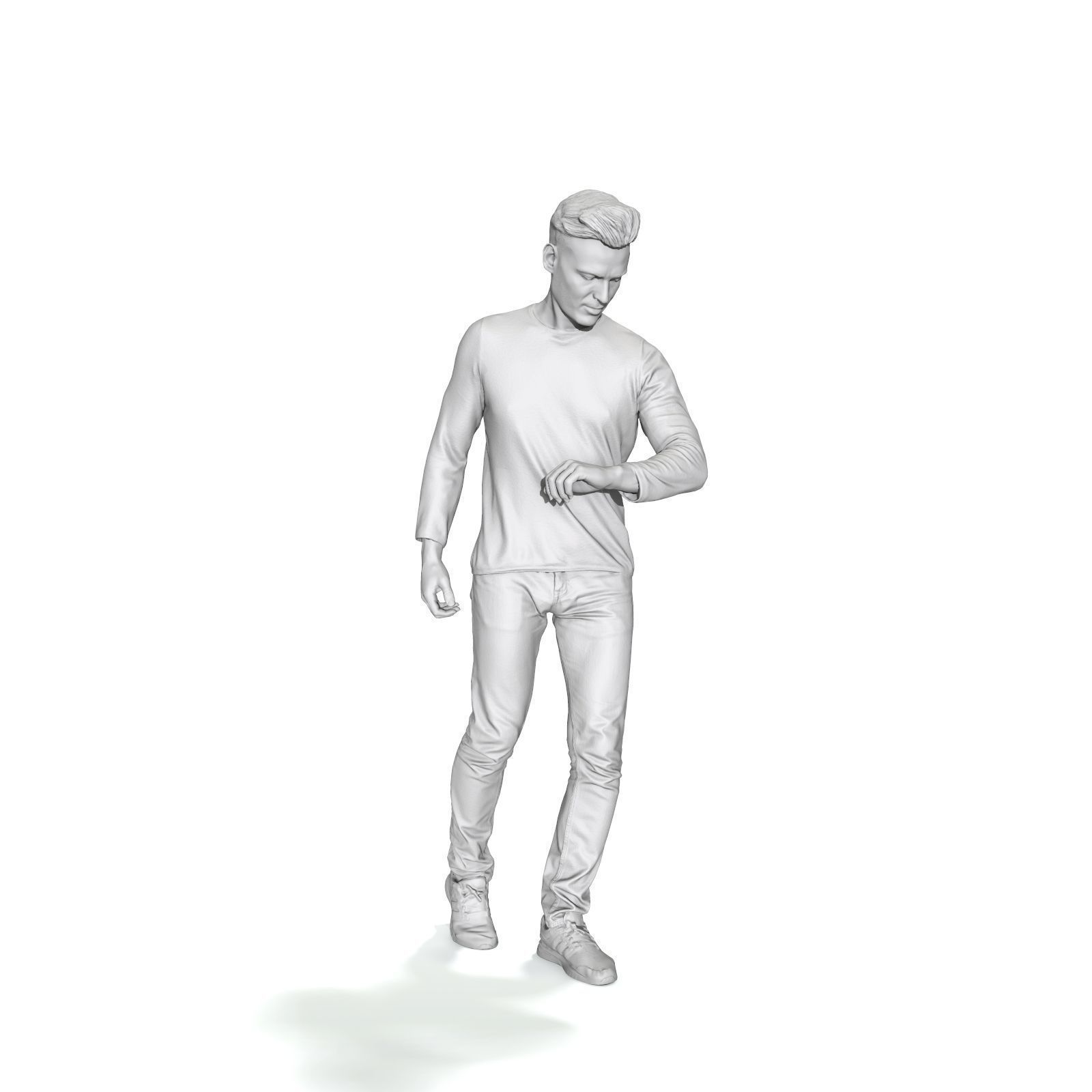 Walking Man Looking at Watch CMan0331-HD2-O03P01-S 3D model | CGTrader