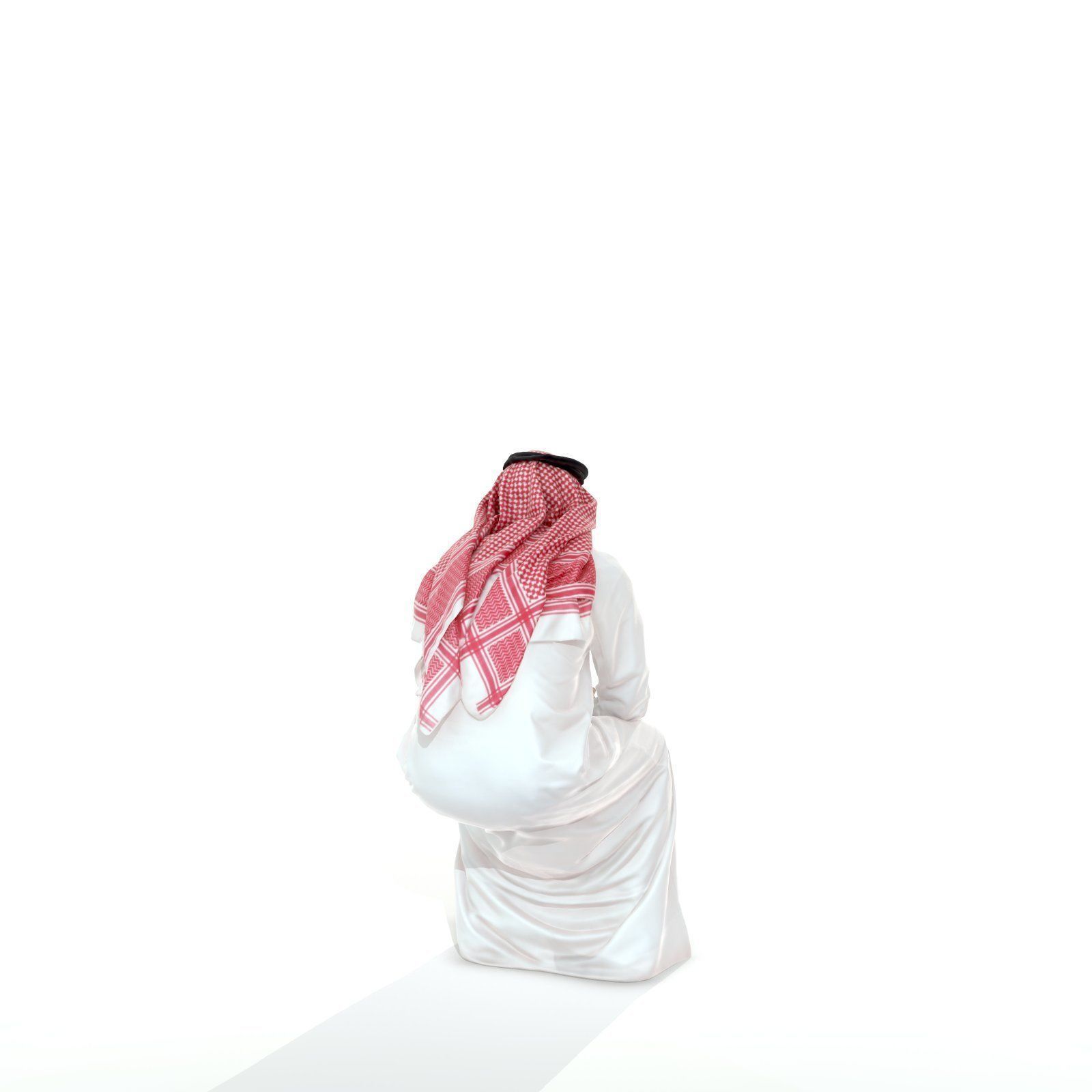 Sitting Arab Man Wearing white Thawb ArMan0003-HD2-O01P01-S 3D model ...