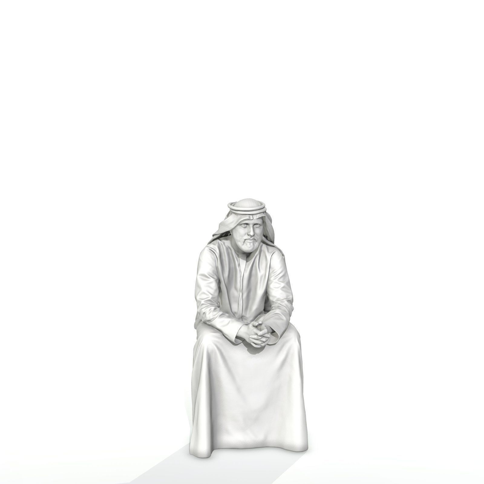 Sitting Arab Man Wearing white Thawb ArMan0003-HD2-O01P01-S 3D model ...