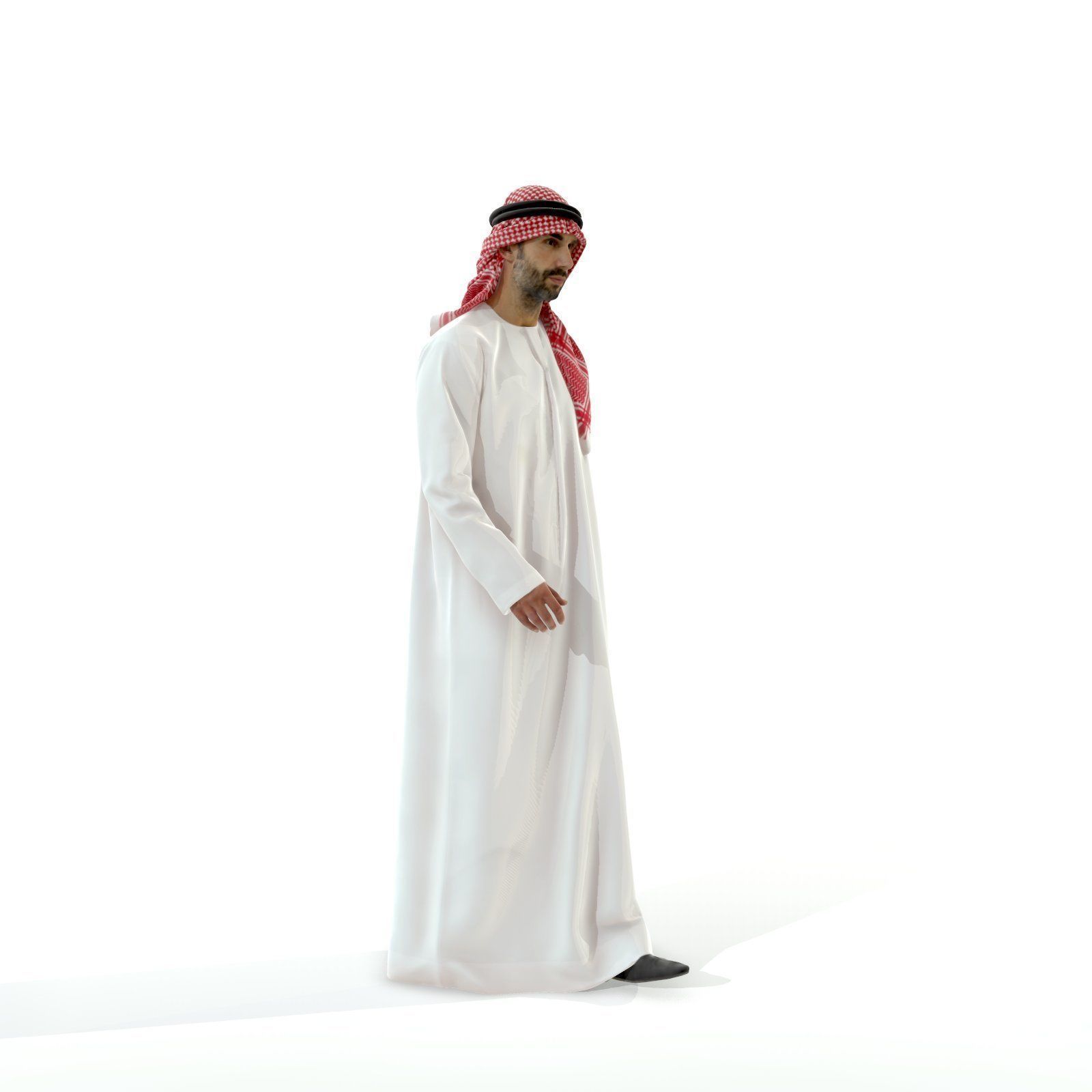 Standing Arab Man Wearing White Thawb ArMan0004-HD2-O01P02-S 3D model ...