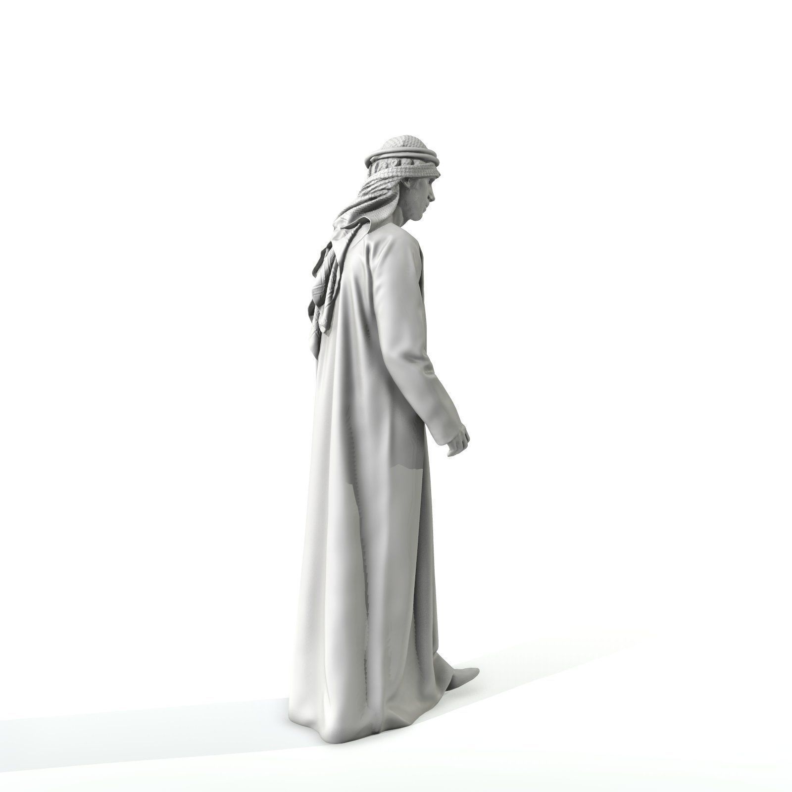 Standing Arab Man Wearing White Thawb ArMan0004-HD2-O01P02-S 3D model ...