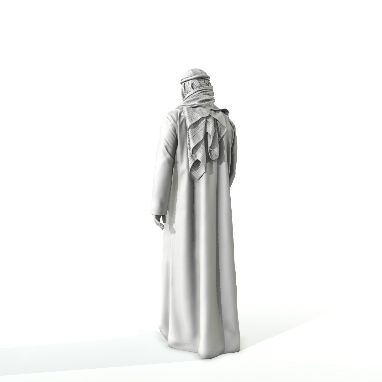 Standing Arab Man Wearing White Thawb ArMan0004-HD2-O01P02-S 3D model ...