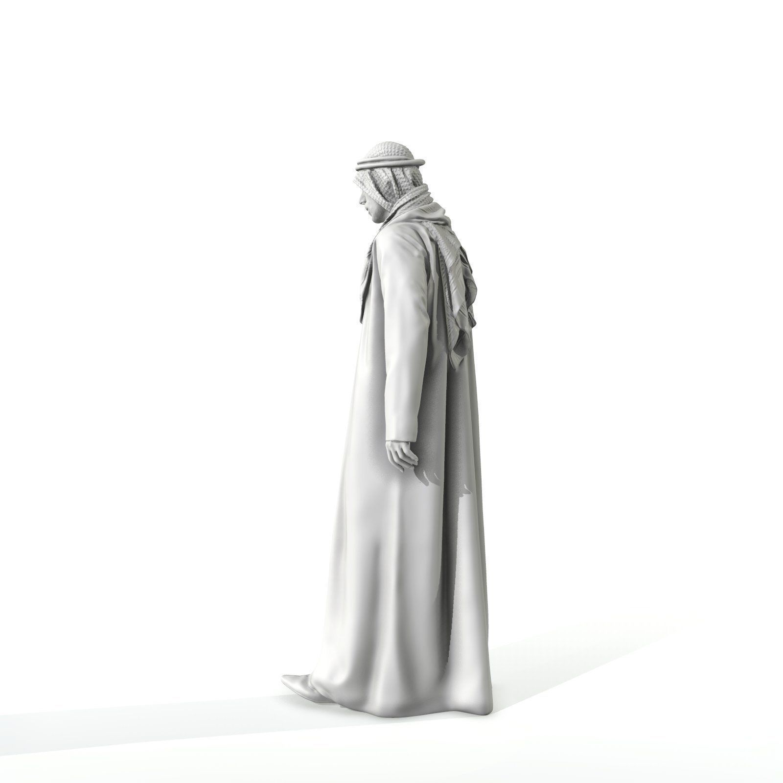 Standing Arab Man Wearing White Thawb ArMan0004-HD2-O01P02-S 3D model ...