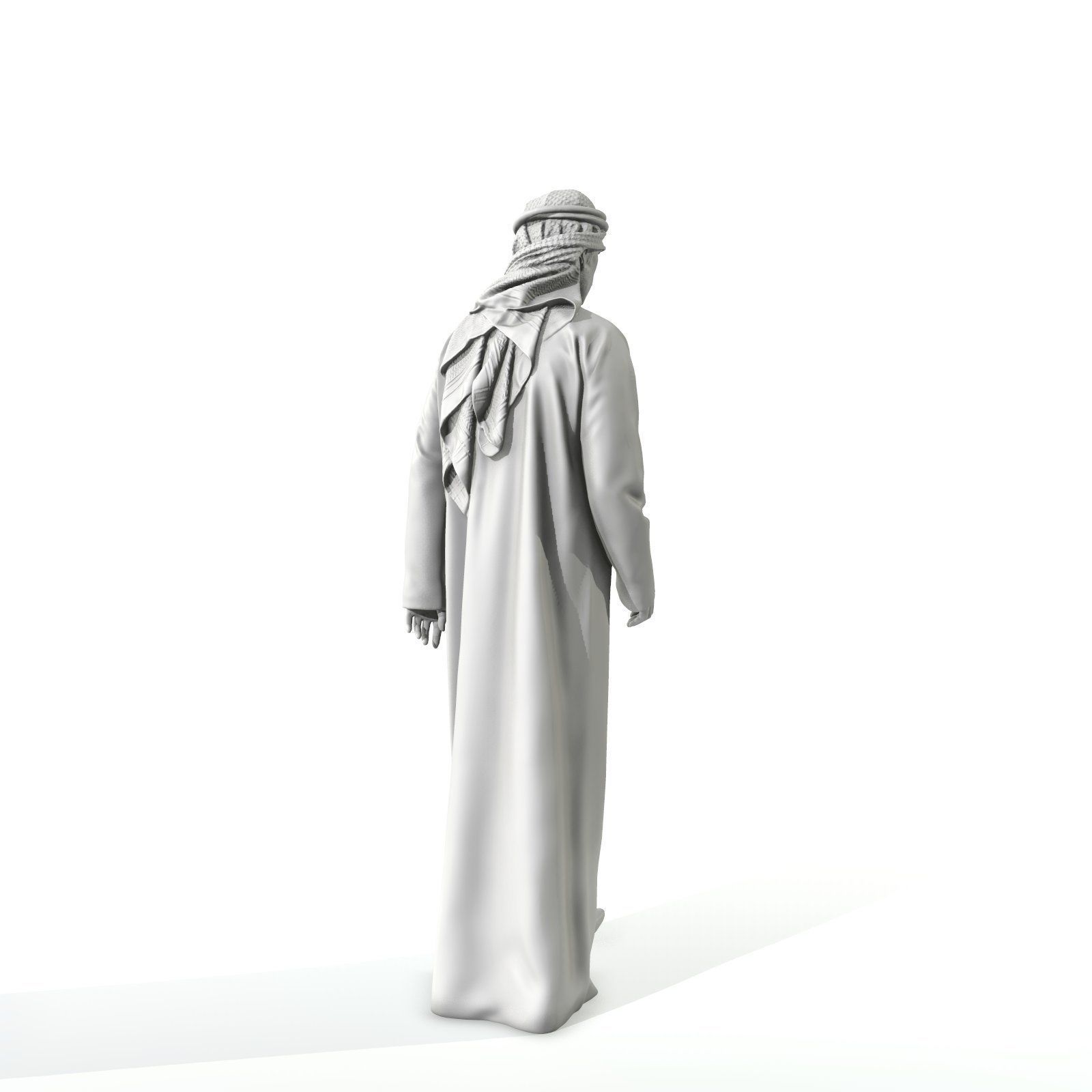 Standing Arab Man Wearing White Thawb ArMan0004-HD2-O01P02-S 3D model ...