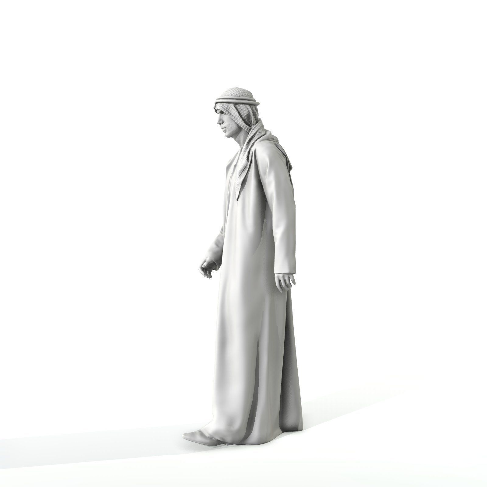 Standing Arab Man Wearing White Thawb ArMan0004-HD2-O01P02-S 3D model ...